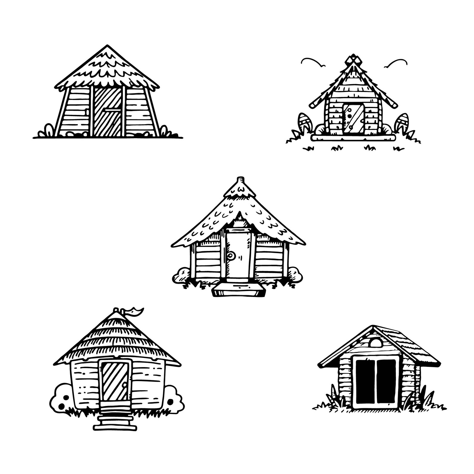 Log Cabin Svg Bundle, Wooden Cabin Clipart for Cricut, Cabin Silhouette ...