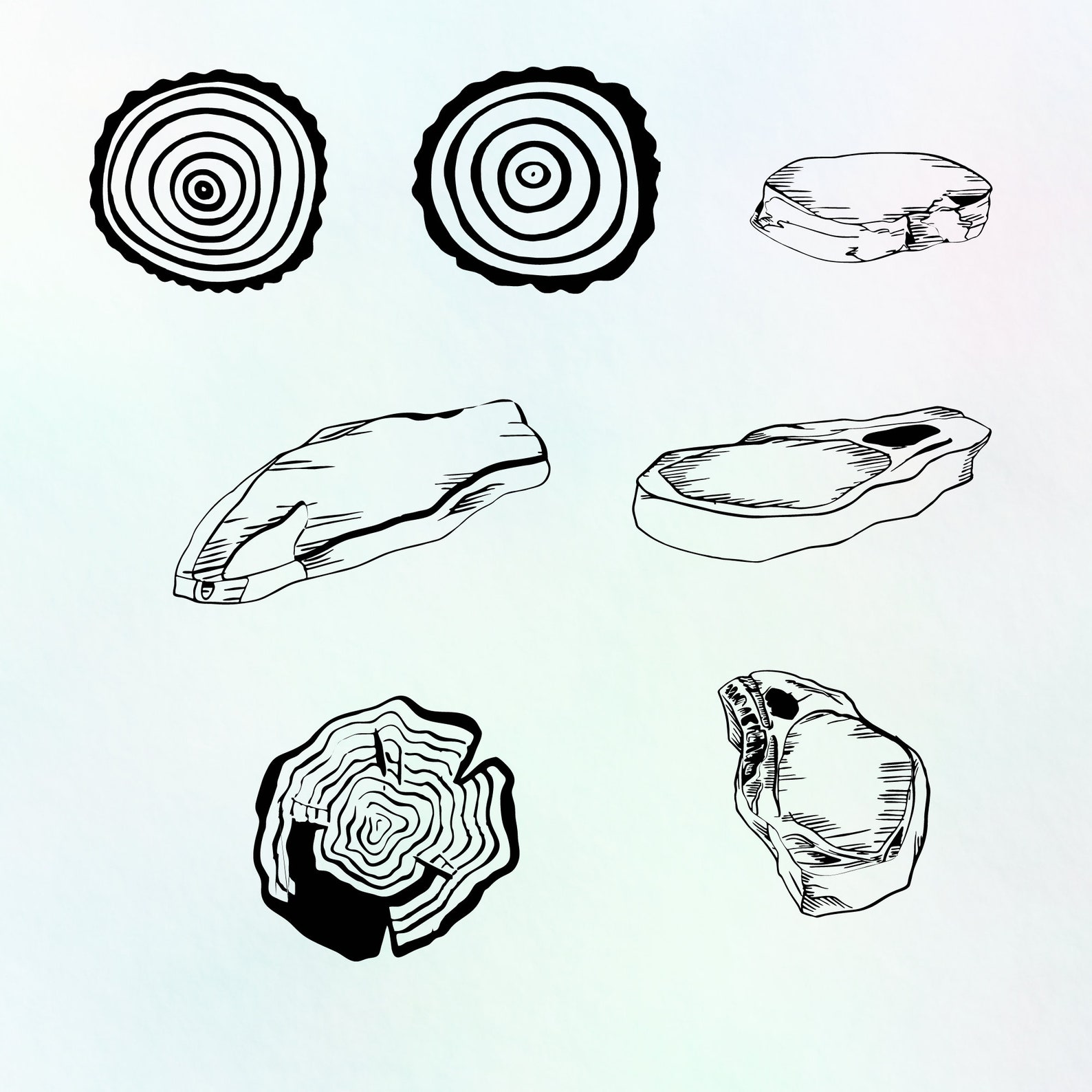 Wood Slice Svg Bundle, Wood Slice Clipart for Cricut, Lumber Cut Files ...