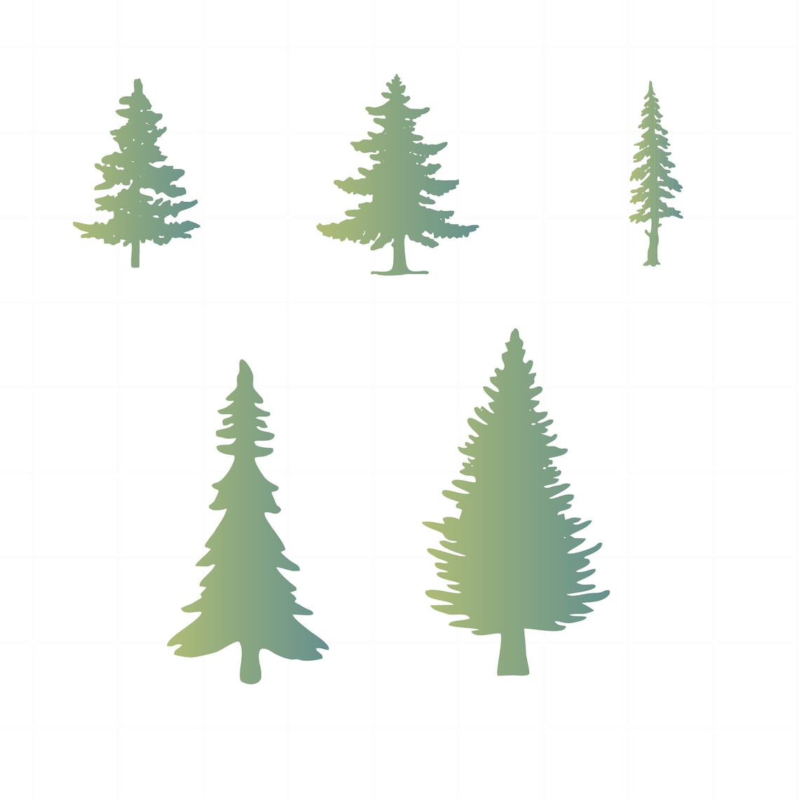 Evergreen Trees Svg Bundle, Pine Tree Clipart for Cricut, Evergreen ...