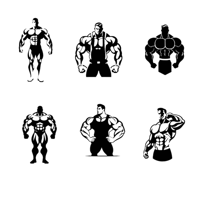 Bodybuilder Svg Bundle, Bodybuilder Clipart for Cricut, Exercise ...