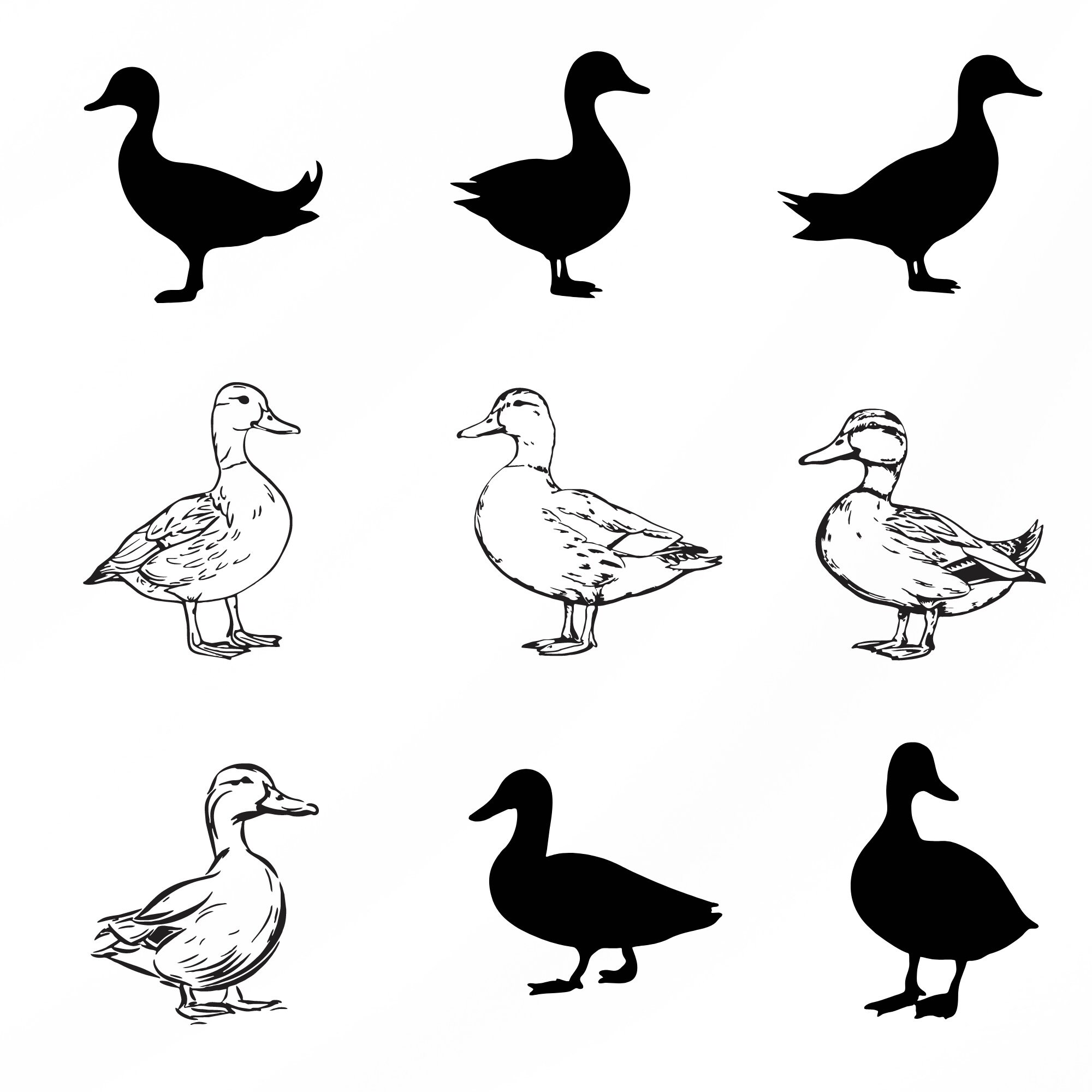 Goose Svg Bundle, Goose Clipart for Cricut, Goose Vector, Goose Decal ...