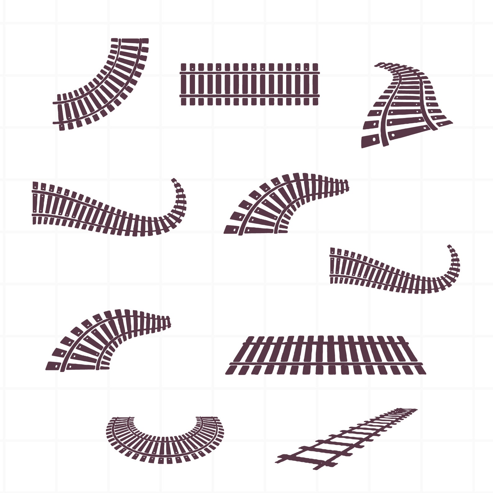 Train Track Svg Bundle, Train Track Clipart for Cricut, Train Track Cut ...
