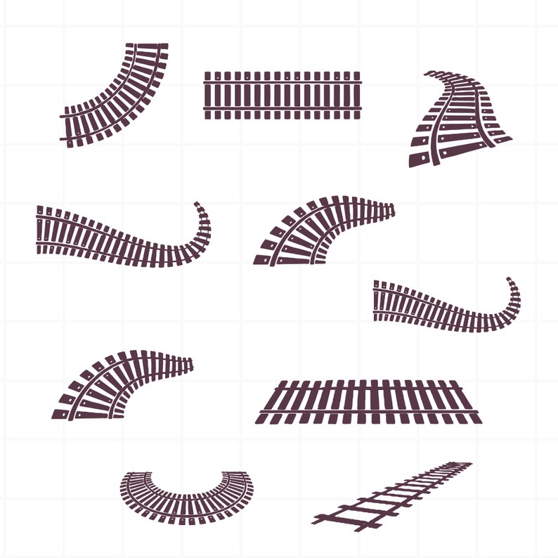 Train Track Svg Bundle, Train Track Clipart for Cricut, Train Track Cut ...