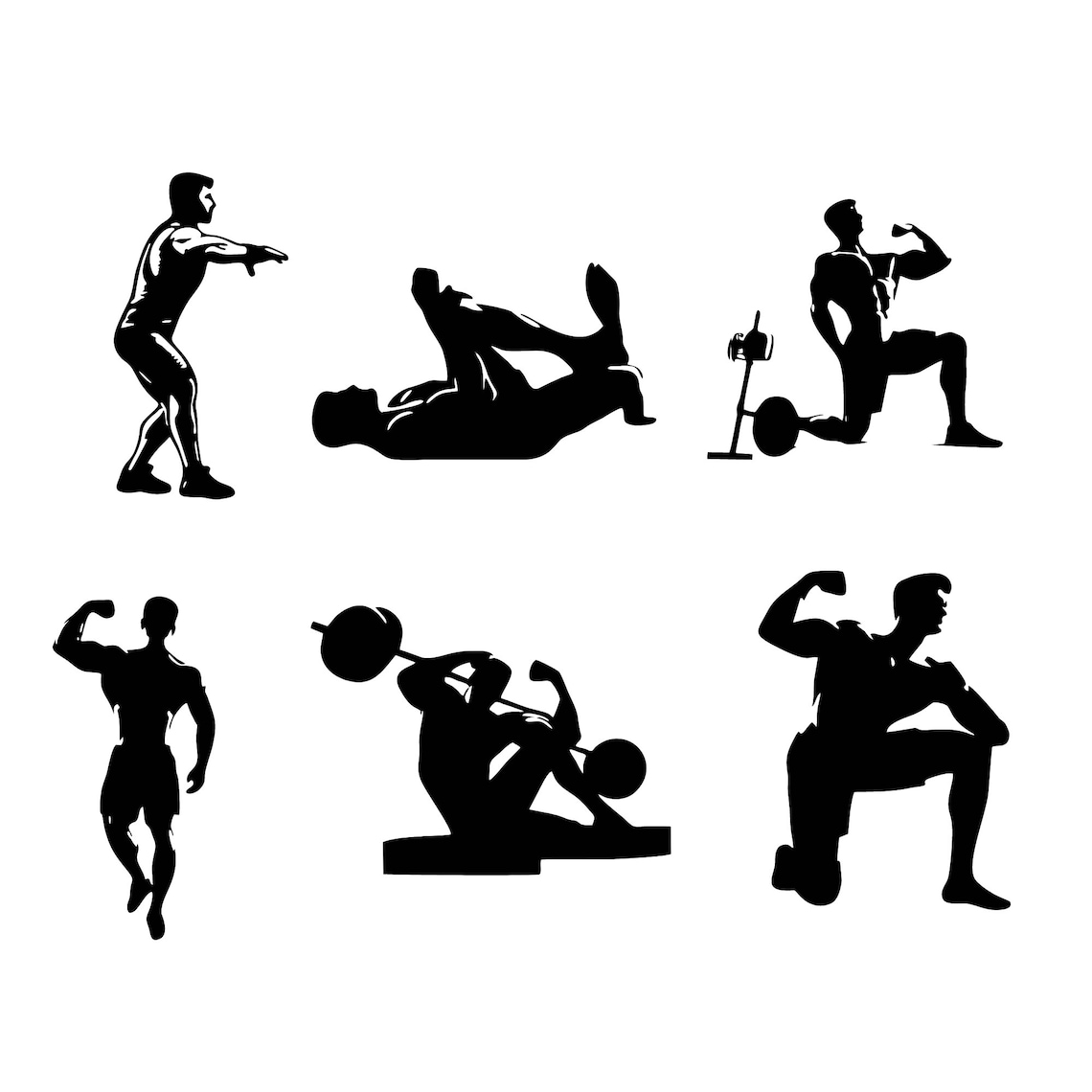 Bodybuilder Svg Bundle, Bodybuilder Clipart for Cricut, Exercise ...