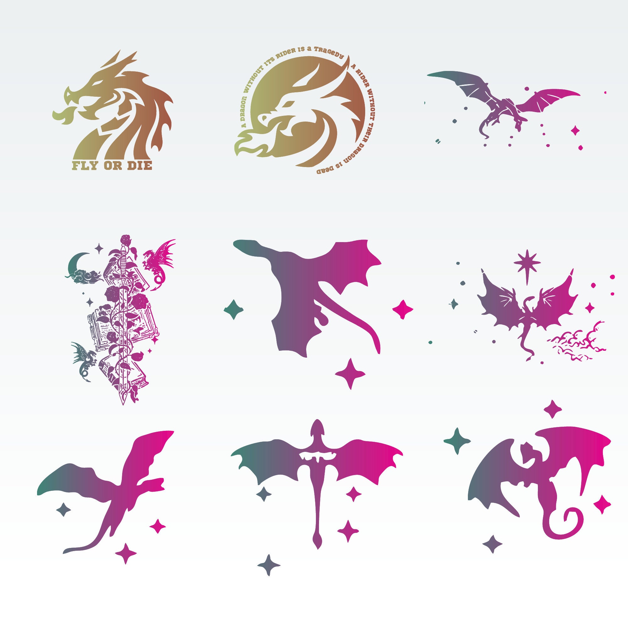 Fourth Wing Svg Bundle, Dragon Rider Clipart for Cricut, Xaden Riorson ...
