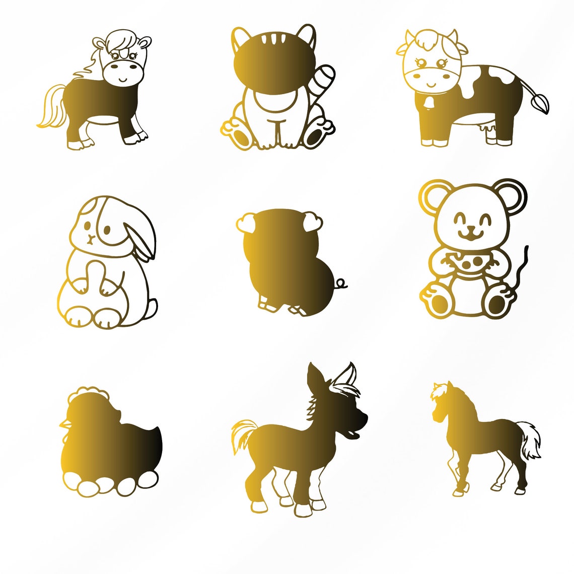 Animals Svg Bundle, Farm Animals Clipart for Cricut, Farm Animals ...