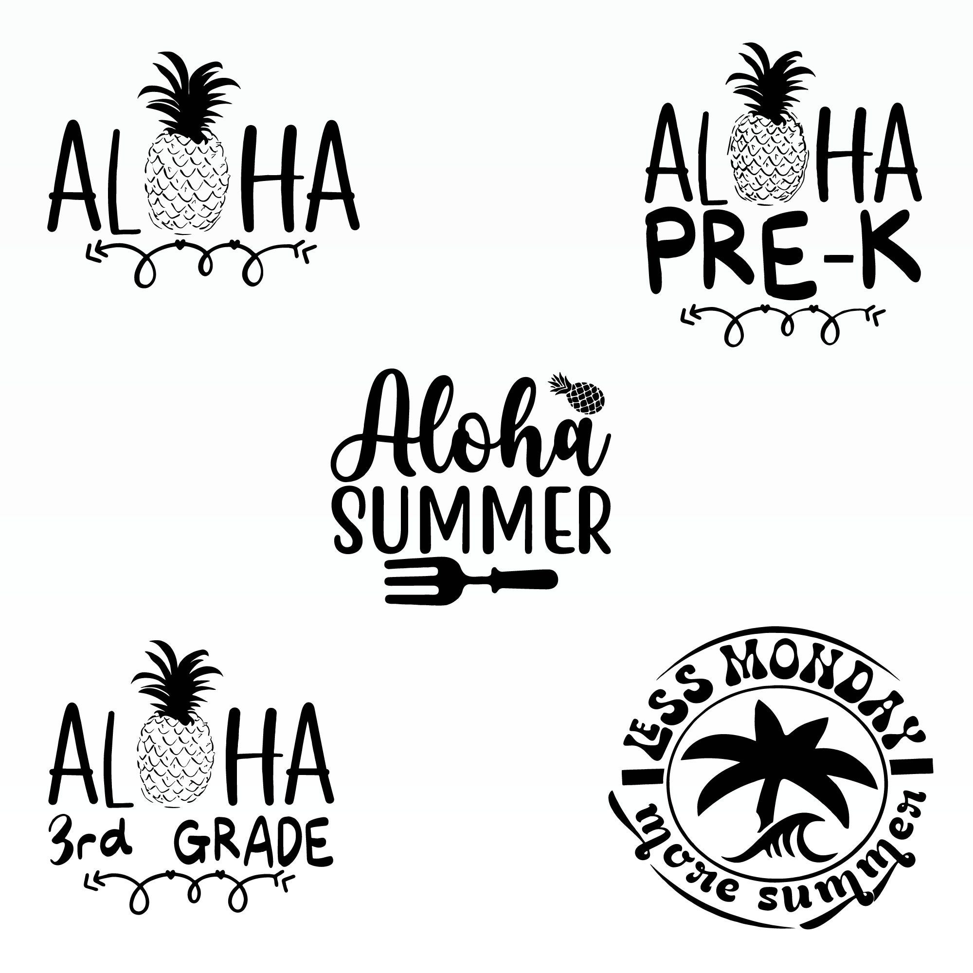 Aloha Svg Bundle, Aloha Clipart for Cricut, Aloha Beaches Silhouette ...