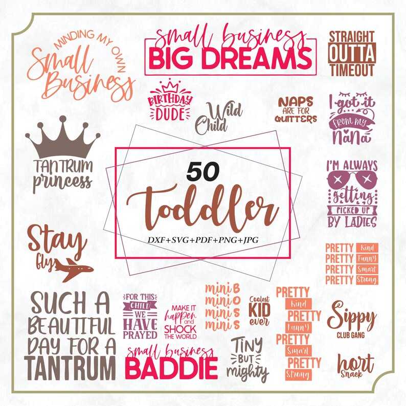 Toddler Svg Bundle, Kids Toddler Clipart for Cricut, Funny Kids Toddler ...