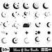 Moon and Stars Svg Bundle, Crescent Moon Clipart for Cricut, Moon Stars ...