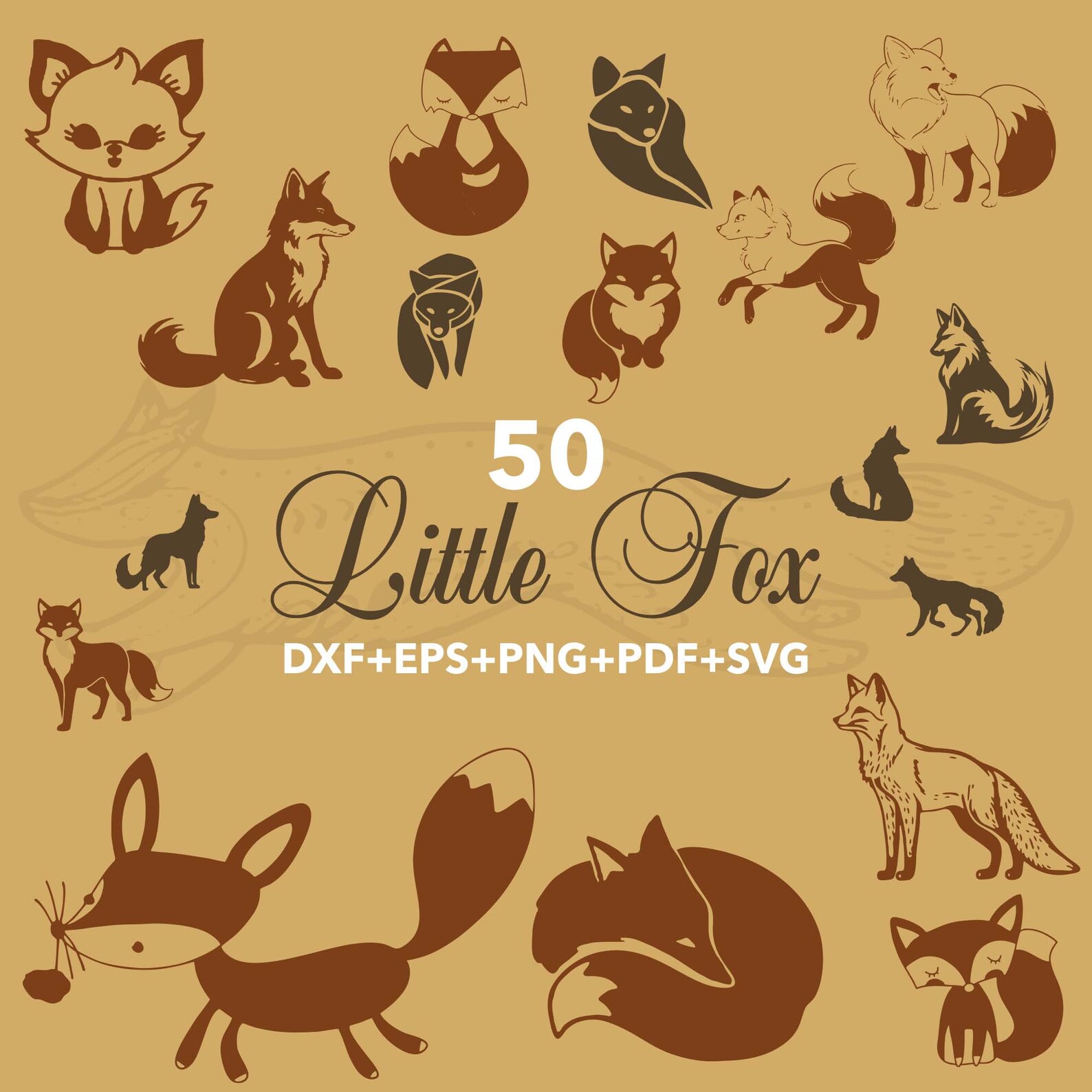 Little Fox Svg Bundle, Little Fox Clipart for Cricut, Forest Animal ...