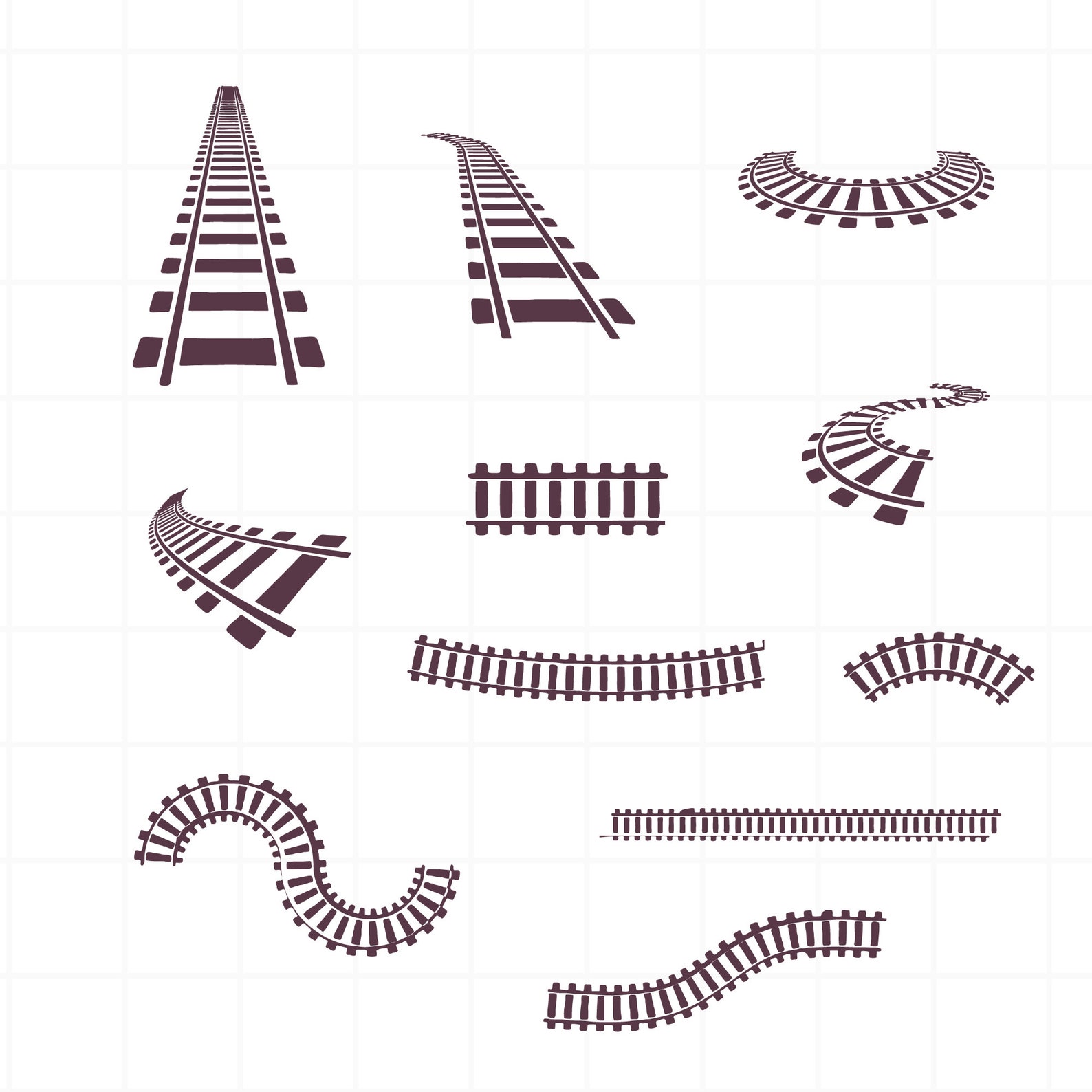 Train Track Svg Bundle, Train Track Clipart for Cricut, Train Track Cut ...