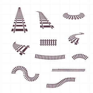 Train Track Svg Bundle, Train Track Clipart for Cricut, Train Track Cut ...