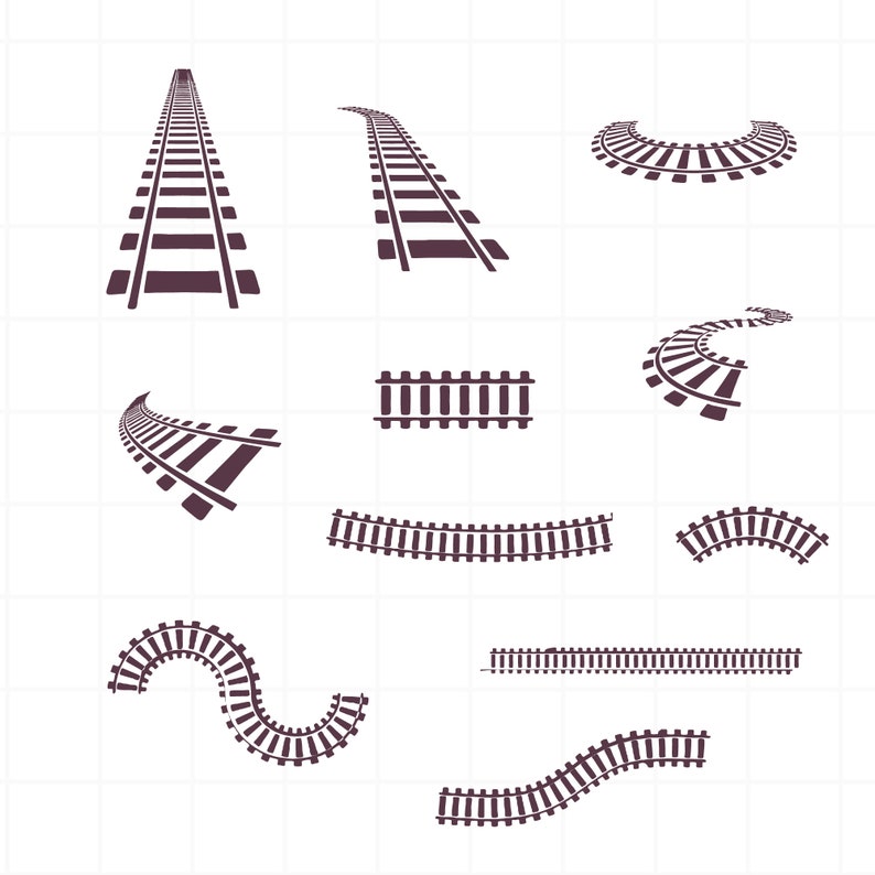 Train Track Svg Bundle, Train Track Clipart for Cricut, Train Track Cut ...