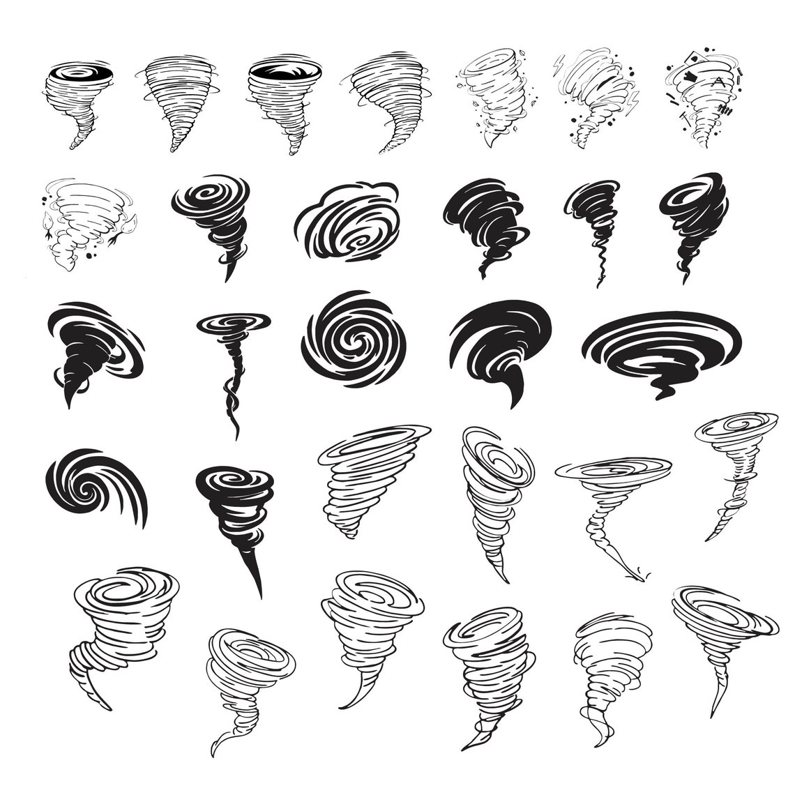 Tornado Svg Bundle, Tornado Clipart for Cricut, Strom Silhouette ...