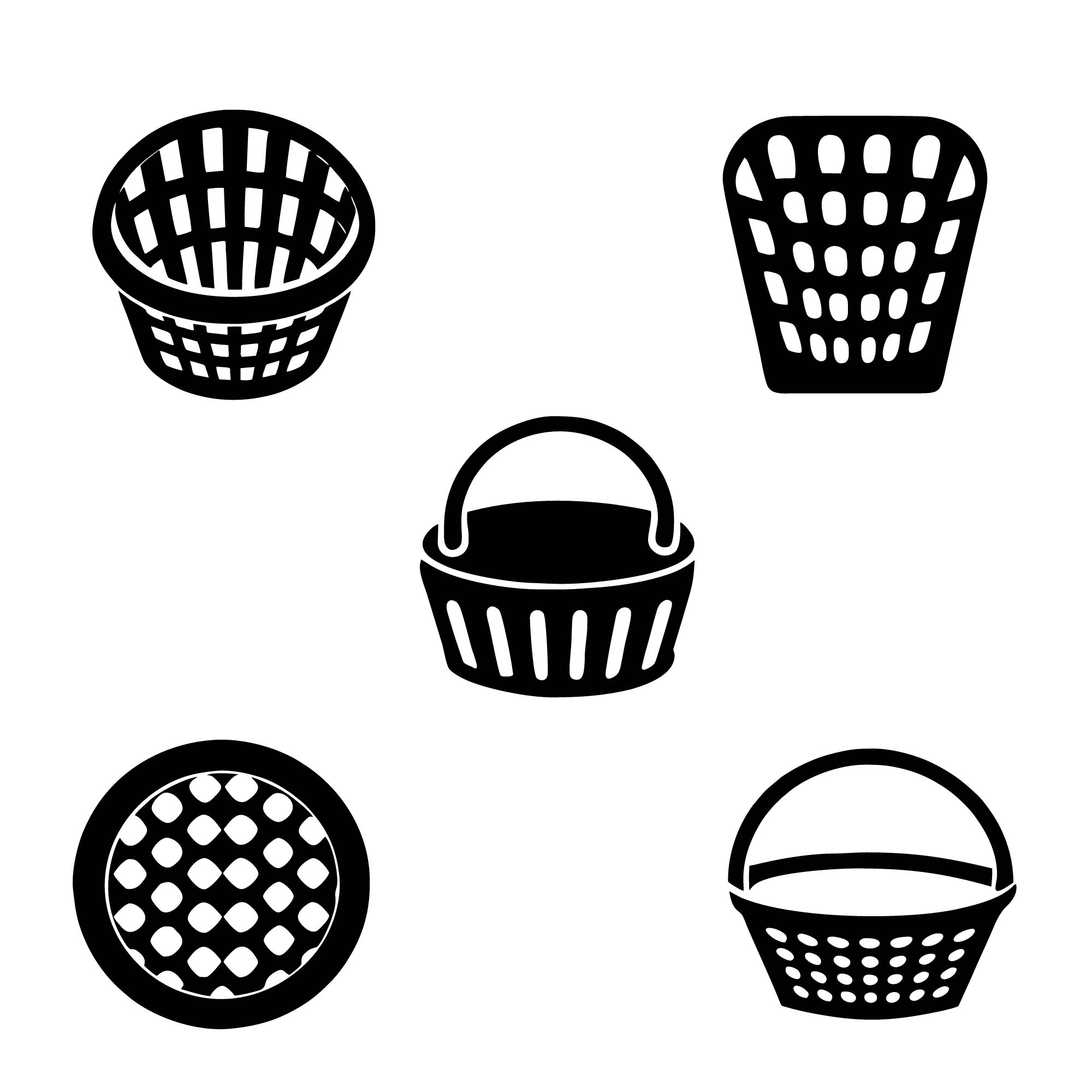 Basket Svg Bundle, Basket Clipart for Cricut, Basket Silhouette, Wicker ...
