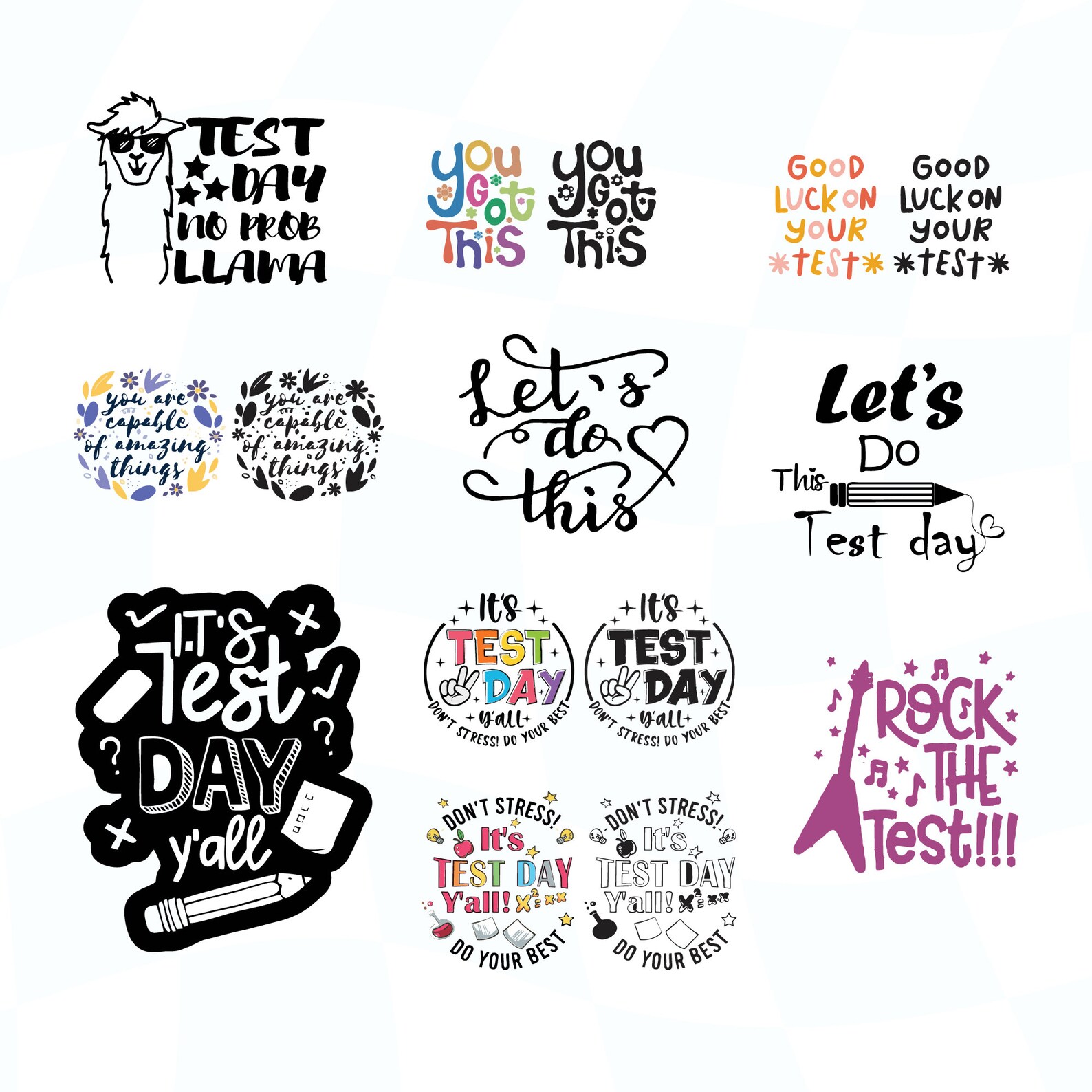 Testing Svg Bundle, Test Day Clipart for Cricut, Exam Days Svg, Testing ...