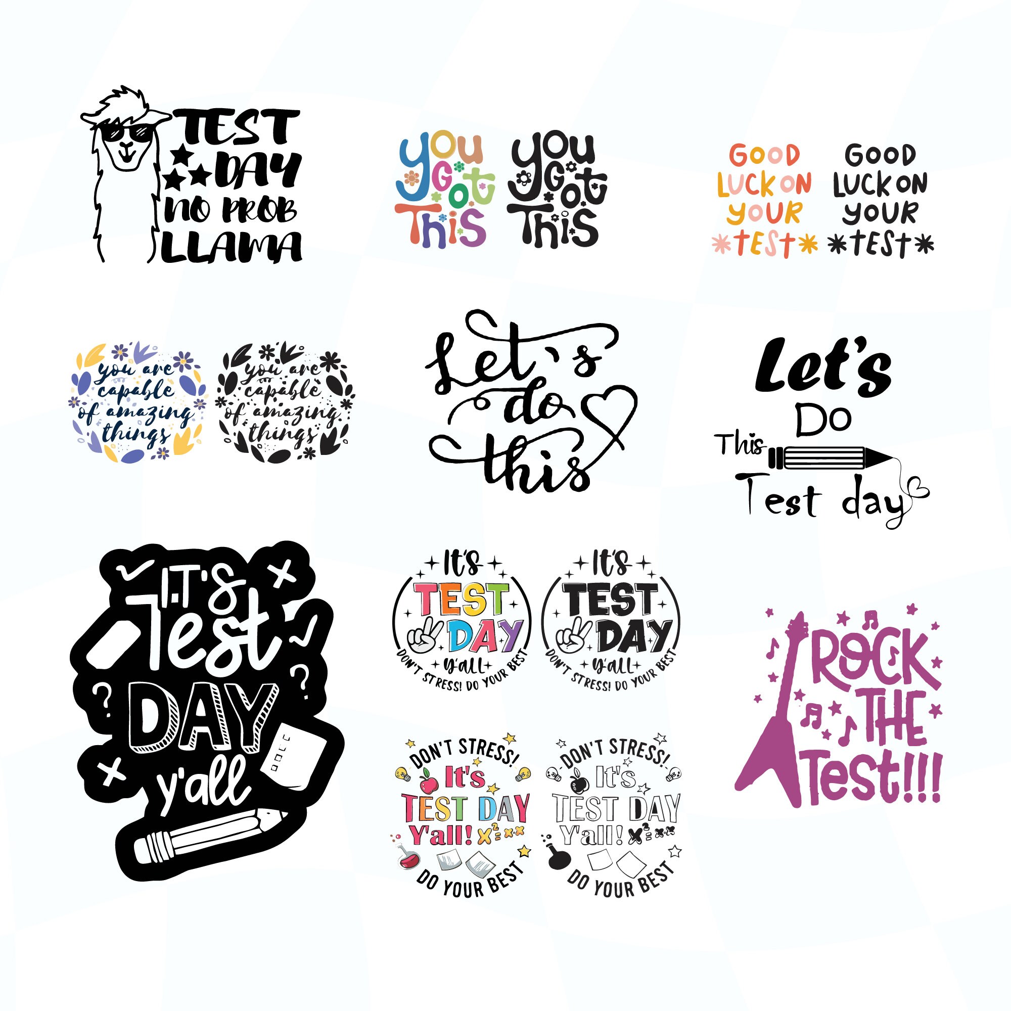 Testing Svg Bundle, Test Day Clipart for Cricut, Exam Days Svg, Testing ...