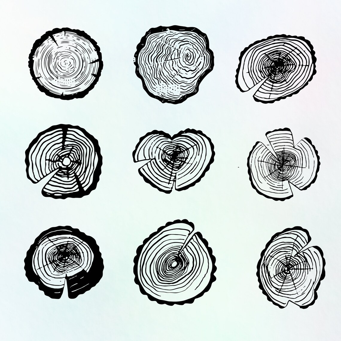 Wood Slice Svg Bundle, Wood Slice Clipart for Cricut, Lumber Cut Files ...