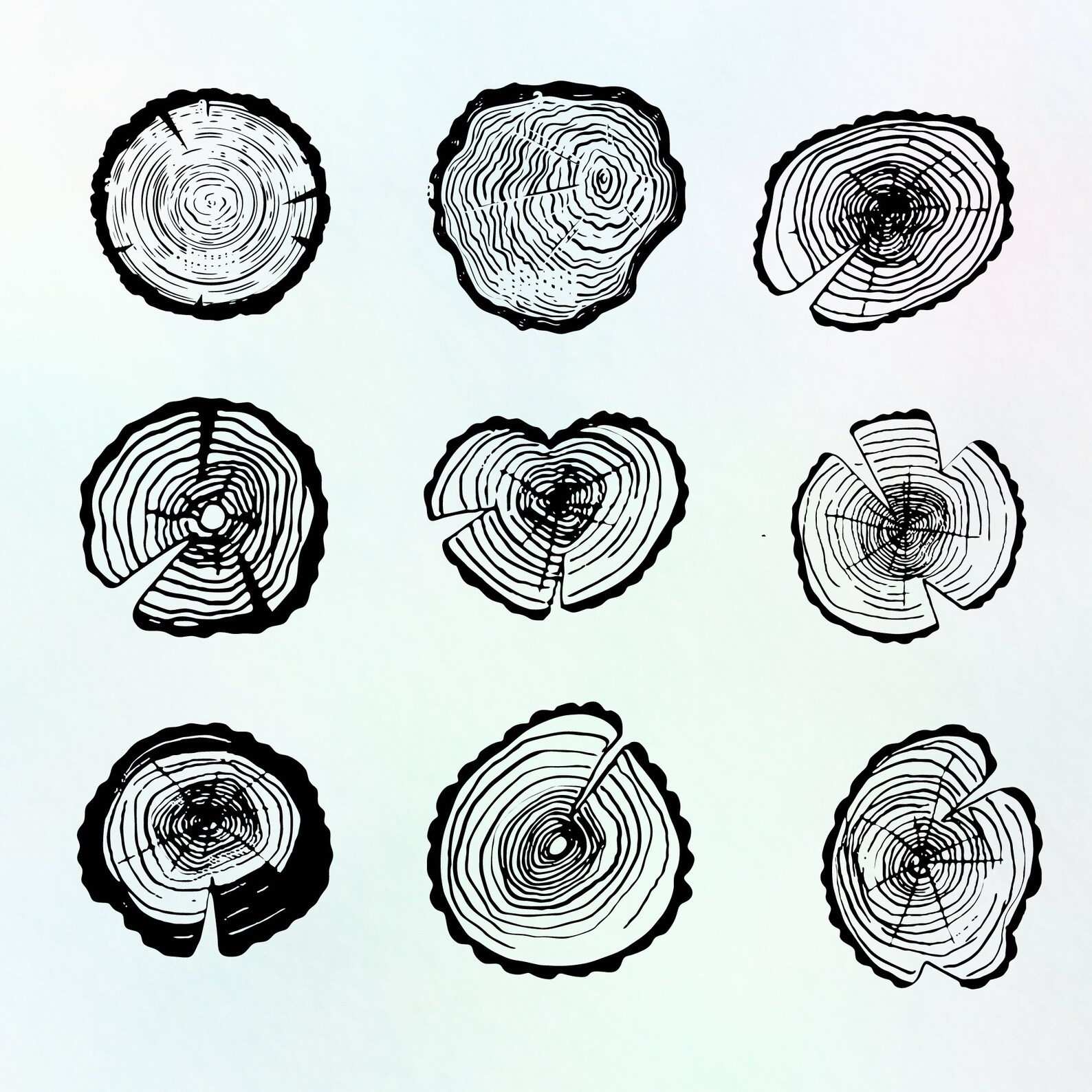 Wood Slice Svg Bundle, Wood Slice Clipart for Cricut, Lumber Cut Files ...