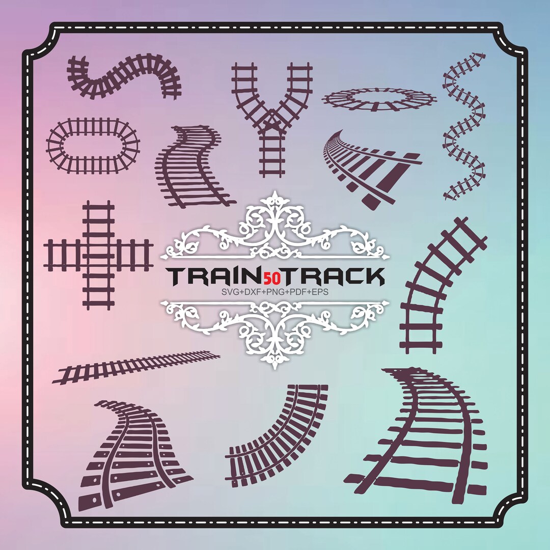 Train Track Svg Bundle, Train Track Clipart for Cricut, Train Track Cut ...