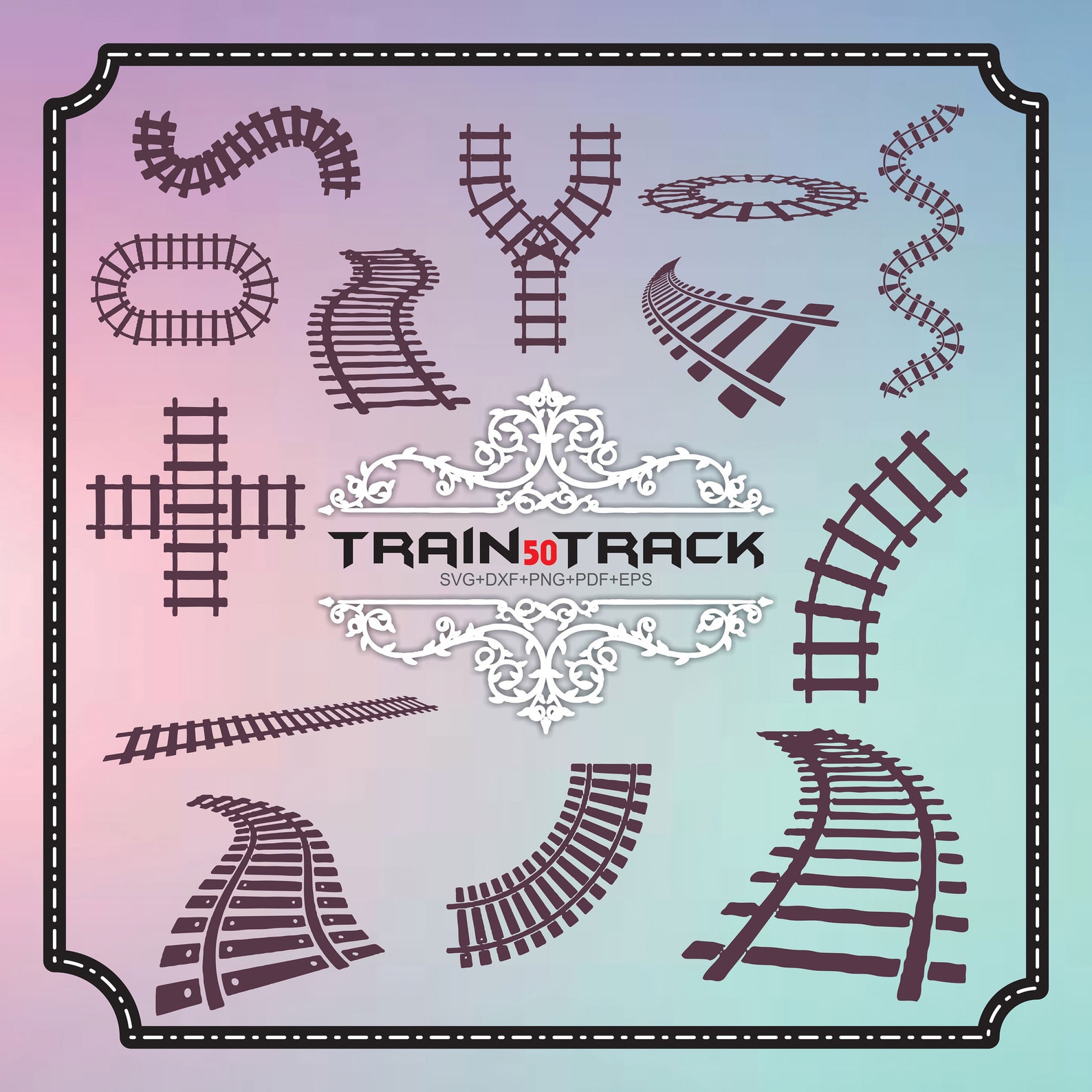 Train Track Svg Bundle, Train Track Clipart for Cricut, Train Track Cut ...