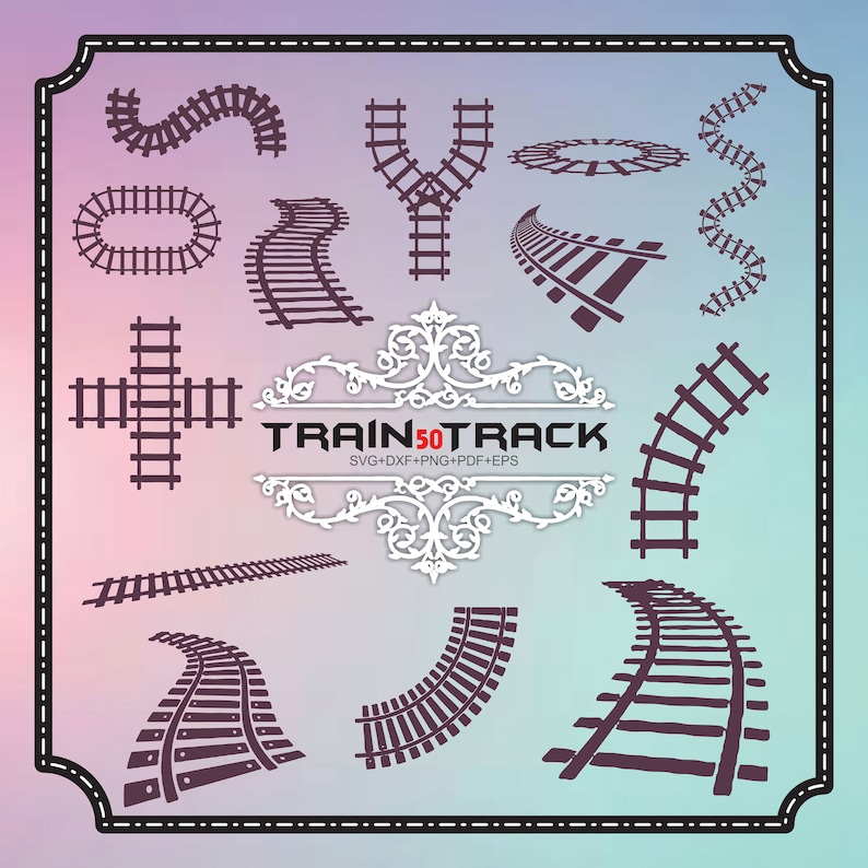 Train Track Svg Bundle, Train Track Clipart for Cricut, Train Track Cut ...