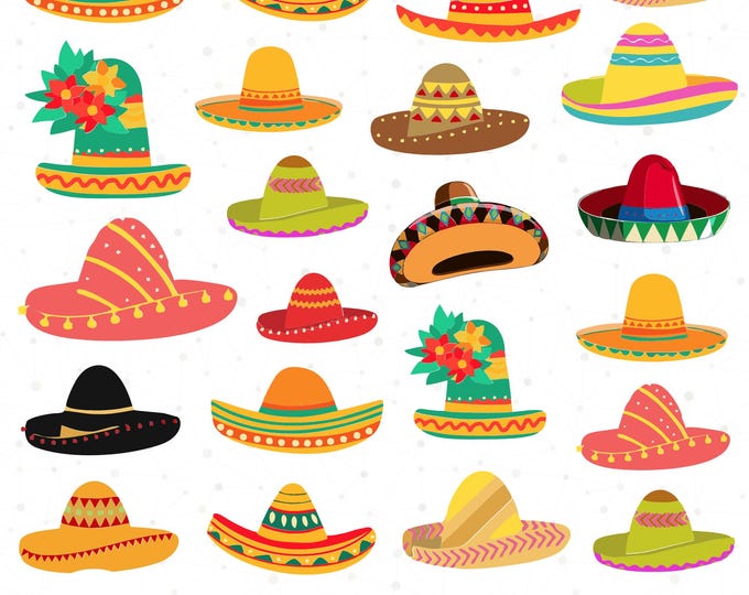 Sombrero SVG Bundle, Sombrero Clipart, 15 Sombrero Hat Cut Files for ...