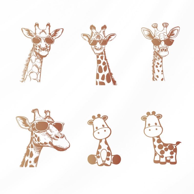 Giraffe Svg Bundle, Cute Giraffe Clipart for Cricut, Animal Cut Files ...