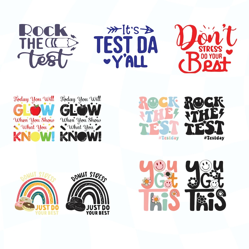 Testing Svg Bundle, Test Day Clipart for Cricut, Exam Days Svg, Testing ...