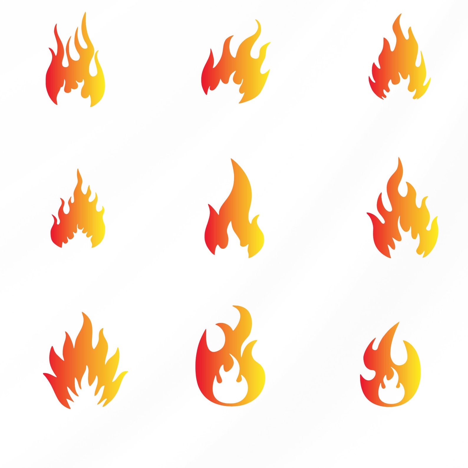 Fire Svg Bundle, Flames Clipart for Cricut, Fire Flames Silhouette ...