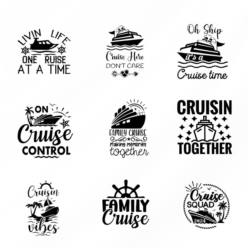 Cruise Svg Bundle, Cruise Quotes Clipart for Cricut, Cruise Vector ...