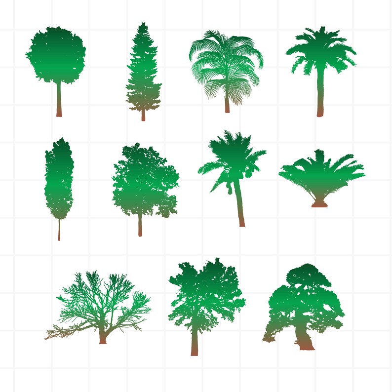 Tree Svg Bundle, Tree Clipart for Cricut, Tree Cut Files, Forest Tree ...