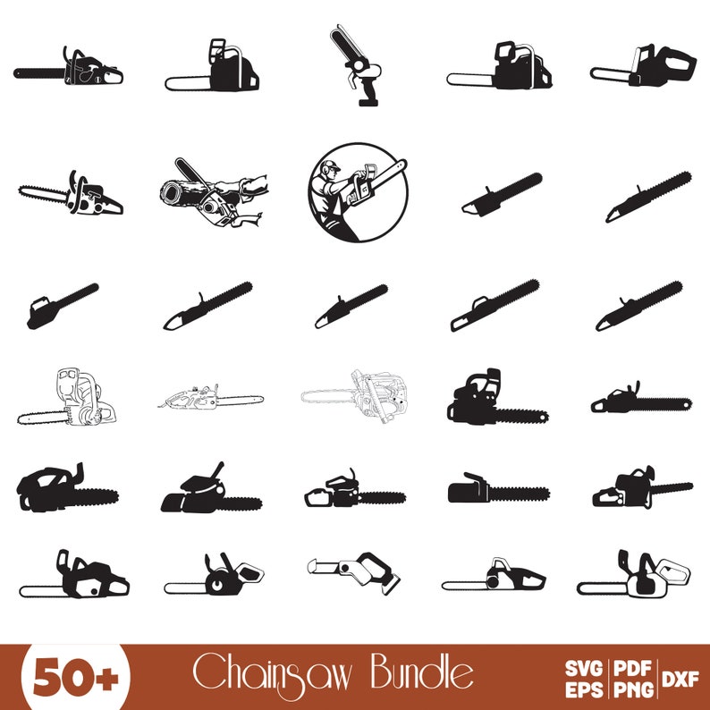 Chainsaw Svg Bundle, Chainsaw Clipart for Cricut, Wood Cutting Machine ...