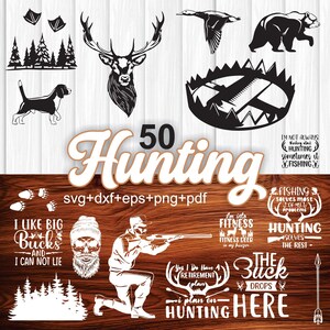 Hunting Svg Bundle, Hunter Clipart for Cricut, Hunting Silhouette, Deer ...