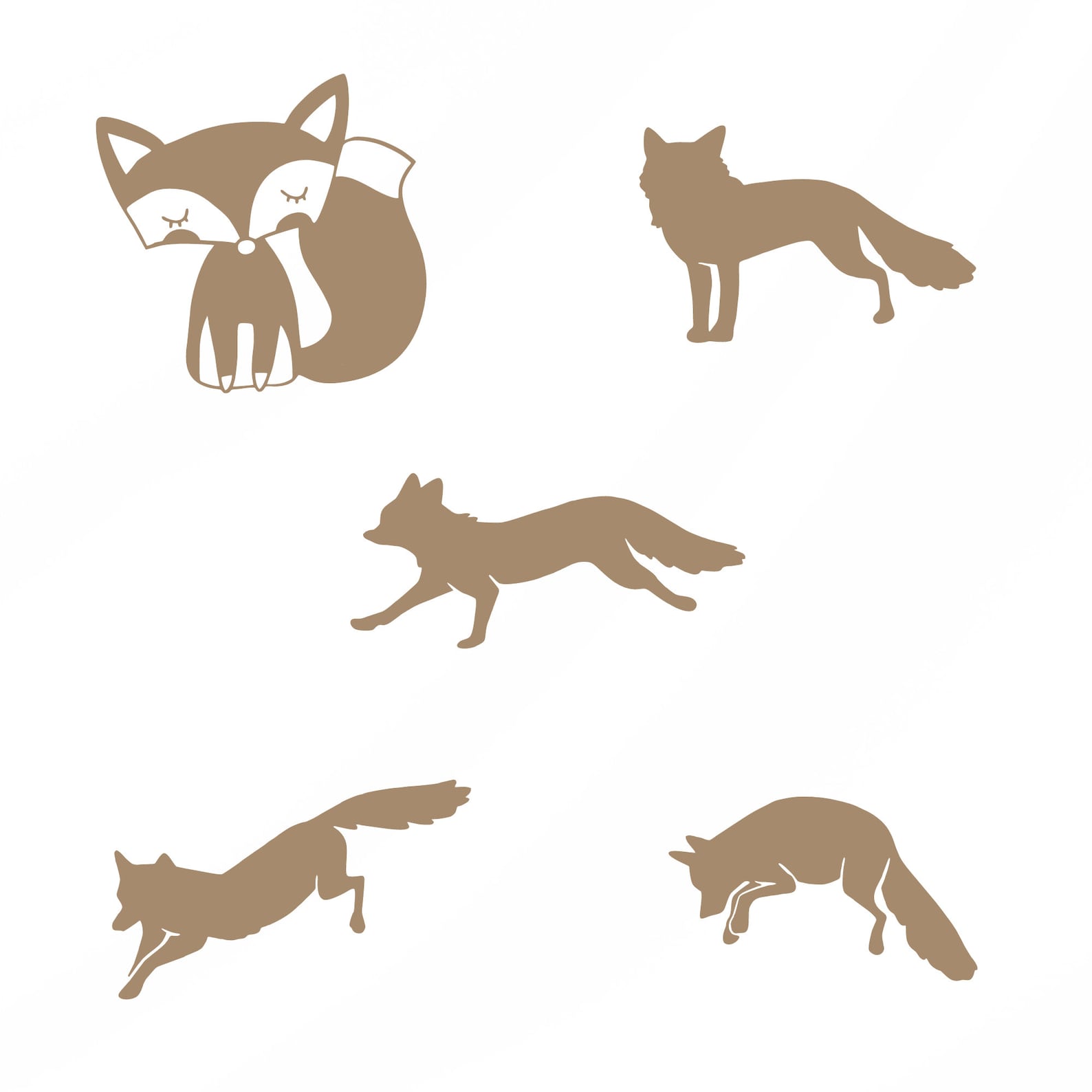 Fox Svg Bundle, Fox Clipart for Cricut, Wild Animal Silhouette, Clever ...