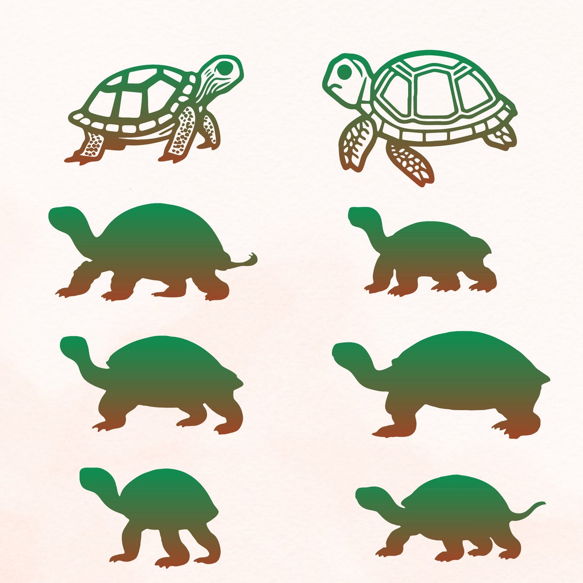 Turtle Svg Bundle, Sea Turtle Clipart for Cricut, Tortoise Silhouette ...