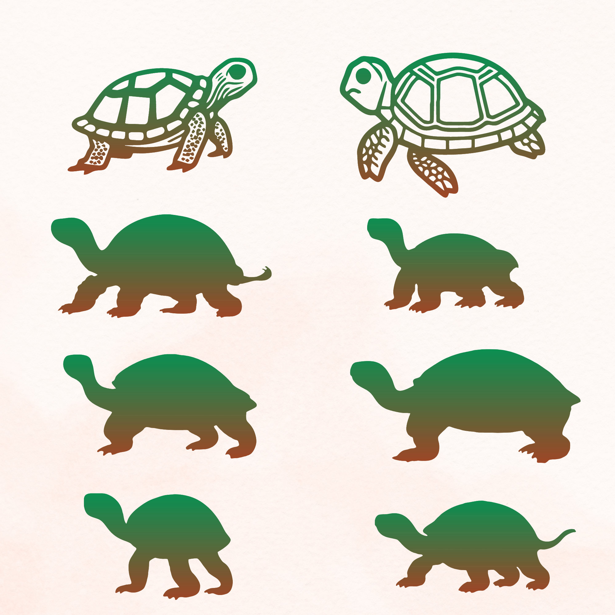 Turtle Svg Bundle, Sea Turtle Clipart for Cricut, Tortoise Silhouette ...