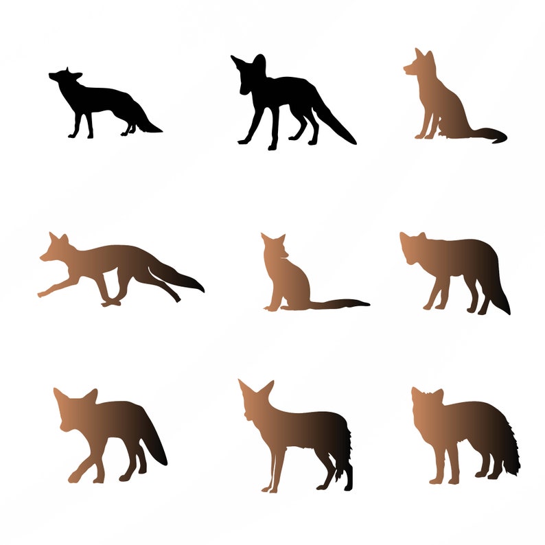 Fox Svg Bundle, Fox Clipart for Cricut, Wild Animal Silhouette, Clever ...