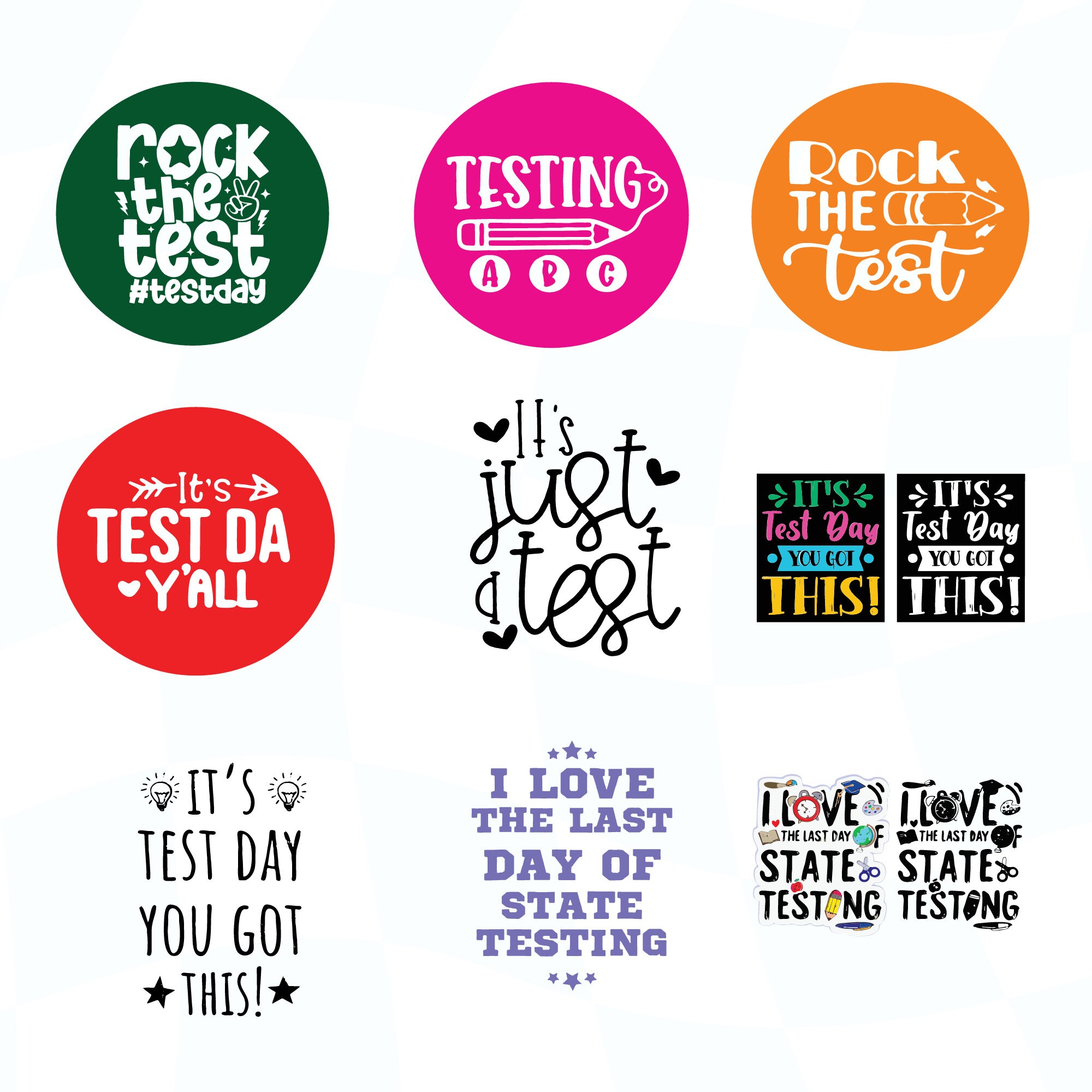 Testing Svg Bundle, Test Day Clipart for Cricut, Exam Days Svg, Testing ...