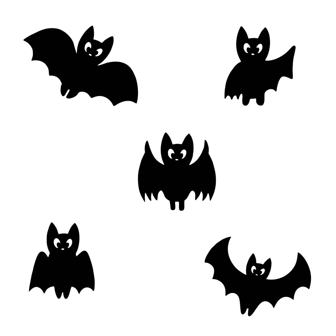 Bat Svg Bundle, Bat Clipart for Cricut, Halloween Bat Silhouette, Bat ...