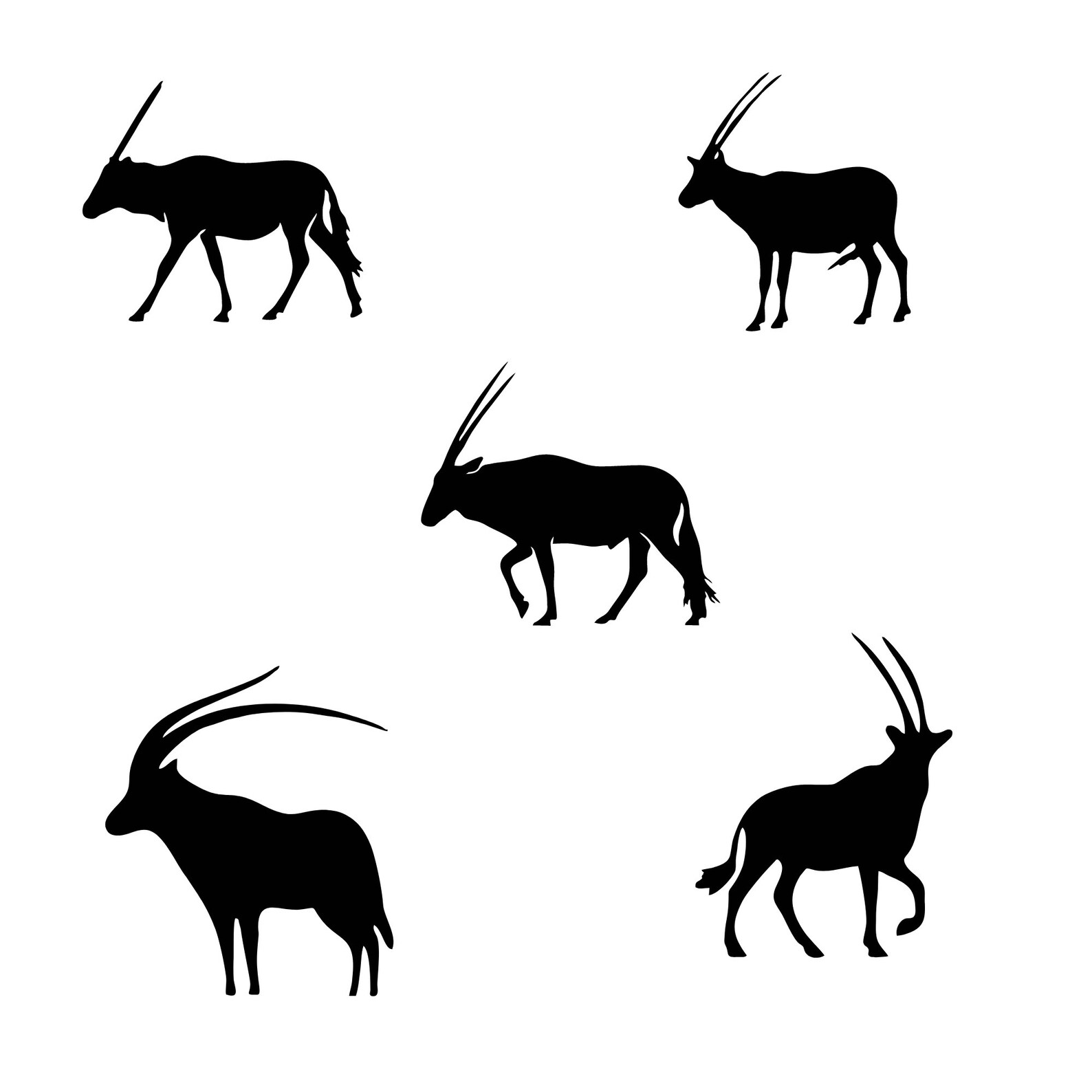 Oryx Svg Bundle, Oryx Clipart for Cricut, Animal Silhouette, Oryx ...