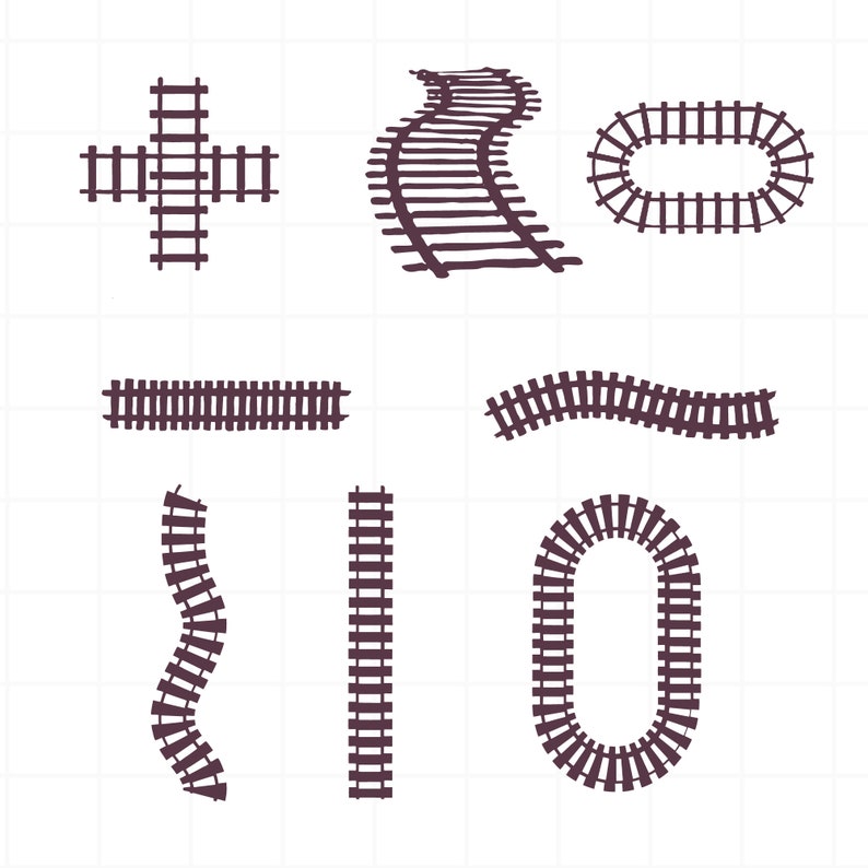 Train Track Svg Bundle, Train Track Clipart for Cricut, Train Track Cut ...