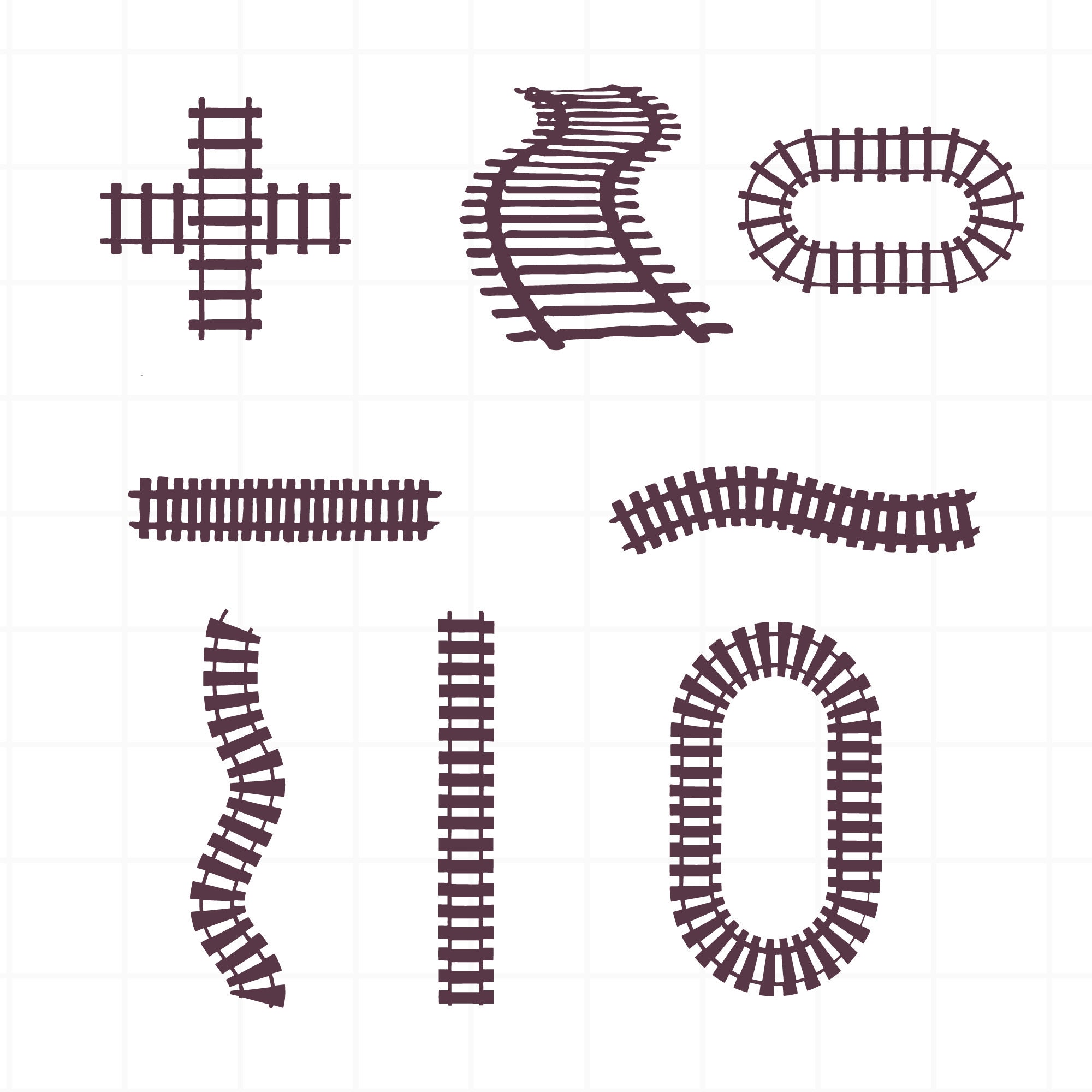 Train Track Svg Bundle, Train Track Clipart for Cricut, Train Track Cut ...