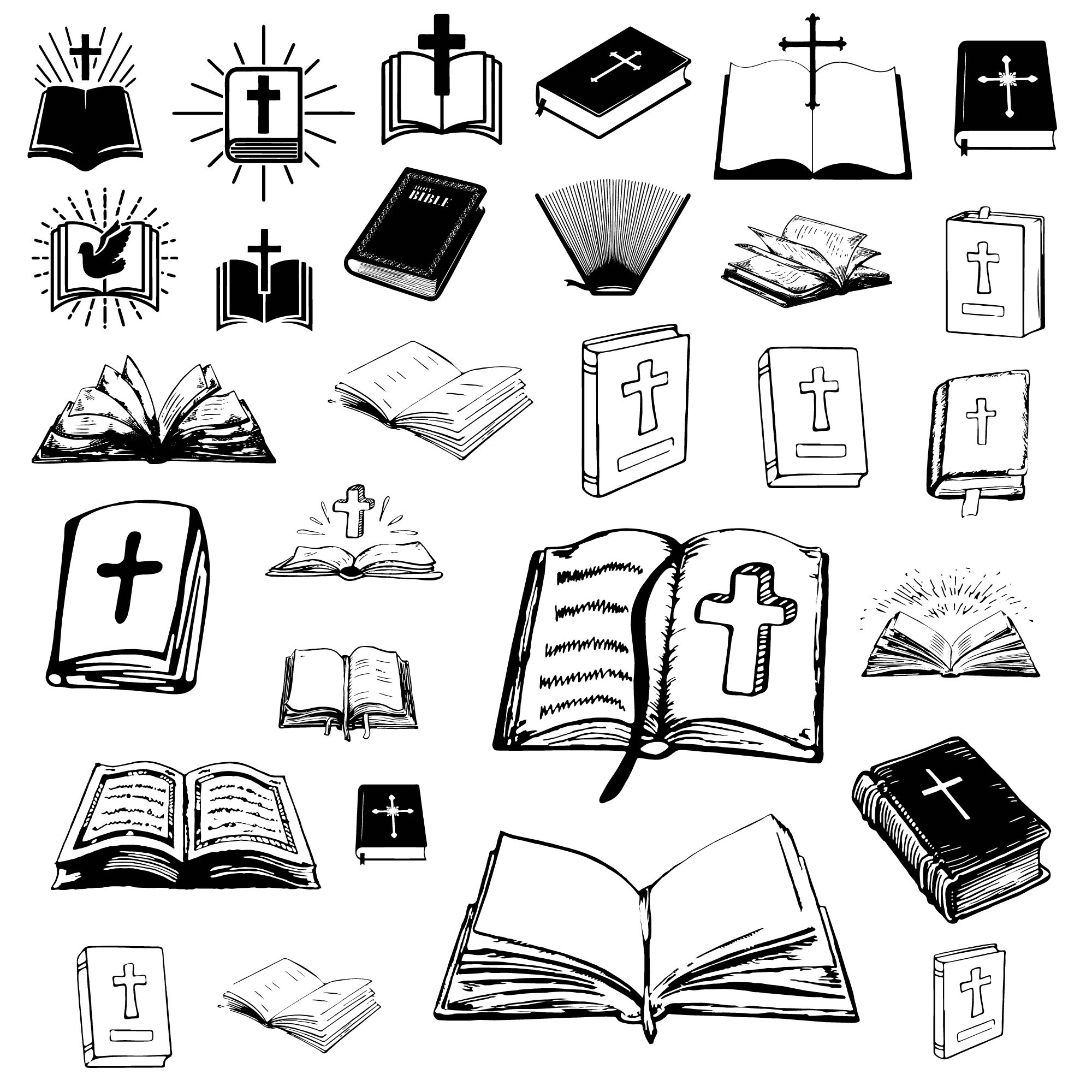 Paquete de Svg de la Biblia, Clipart de la Biblia para Cricut, Silueta ...