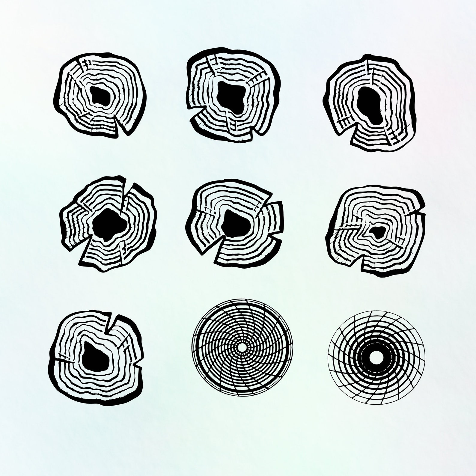 Wood Slice Svg Bundle, Wood Slice Clipart for Cricut, Lumber Cut Files ...