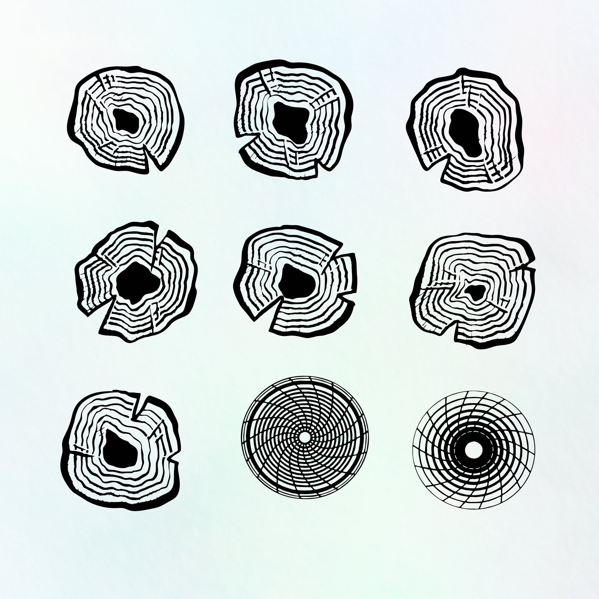 Wood Slice Svg Bundle, Wood Slice Clipart for Cricut, Lumber Cut Files ...