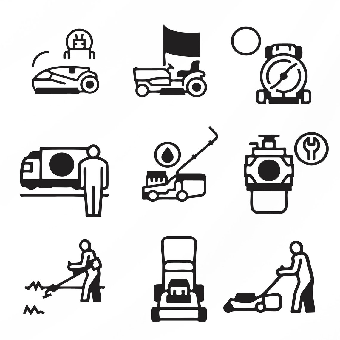 Lawn Mower Svg Bundle, Lawn Mower Clipart for Cricut, Grass Cutting ...