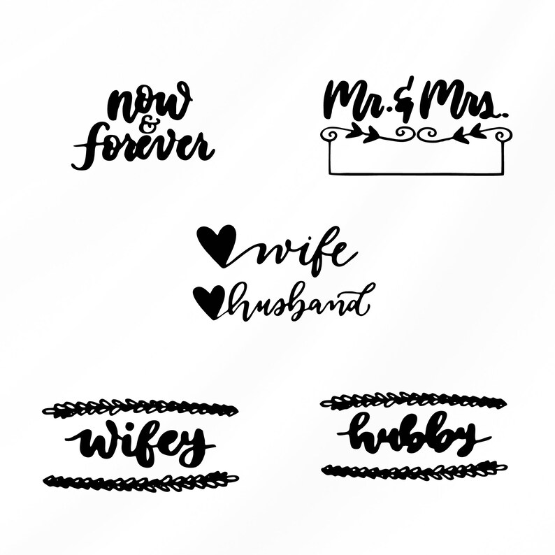 Mr and Mrs Svg Bundle, Mr and Mrs Clipart for Cricut, Wedding ...