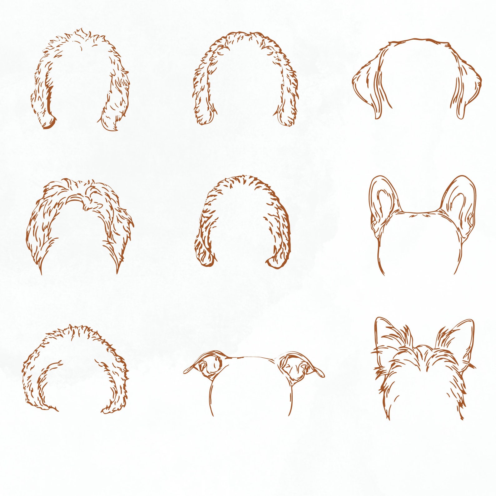 Dog Breed Ears Svg Bundle, Dog Ear Outline Clipart for Cricut, Dog Ear ...