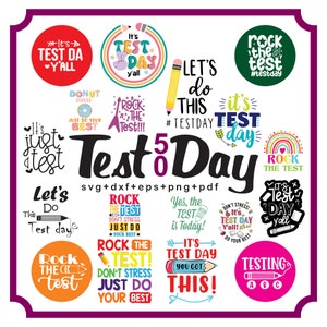 Testing Svg Bundle, Test Day Clipart for Cricut, Exam Days Svg, Testing ...
